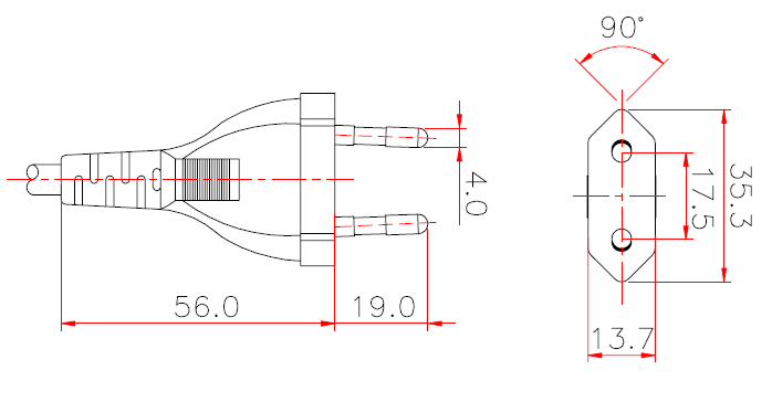 Holland CEE 7/16 Plug To IEC 60320 C7 Right Angle Connector,_Products | AC power cord, plugs ...